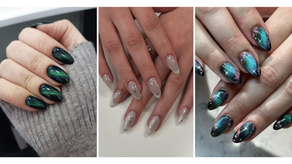 15 Cat Eye French Tip Nails - dazzle in style